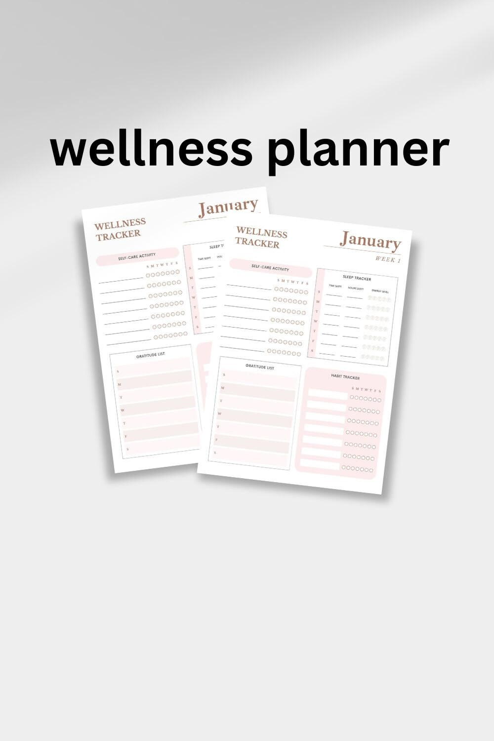 Self Care Wellness Planner With Habit Tracker Instant Download ...