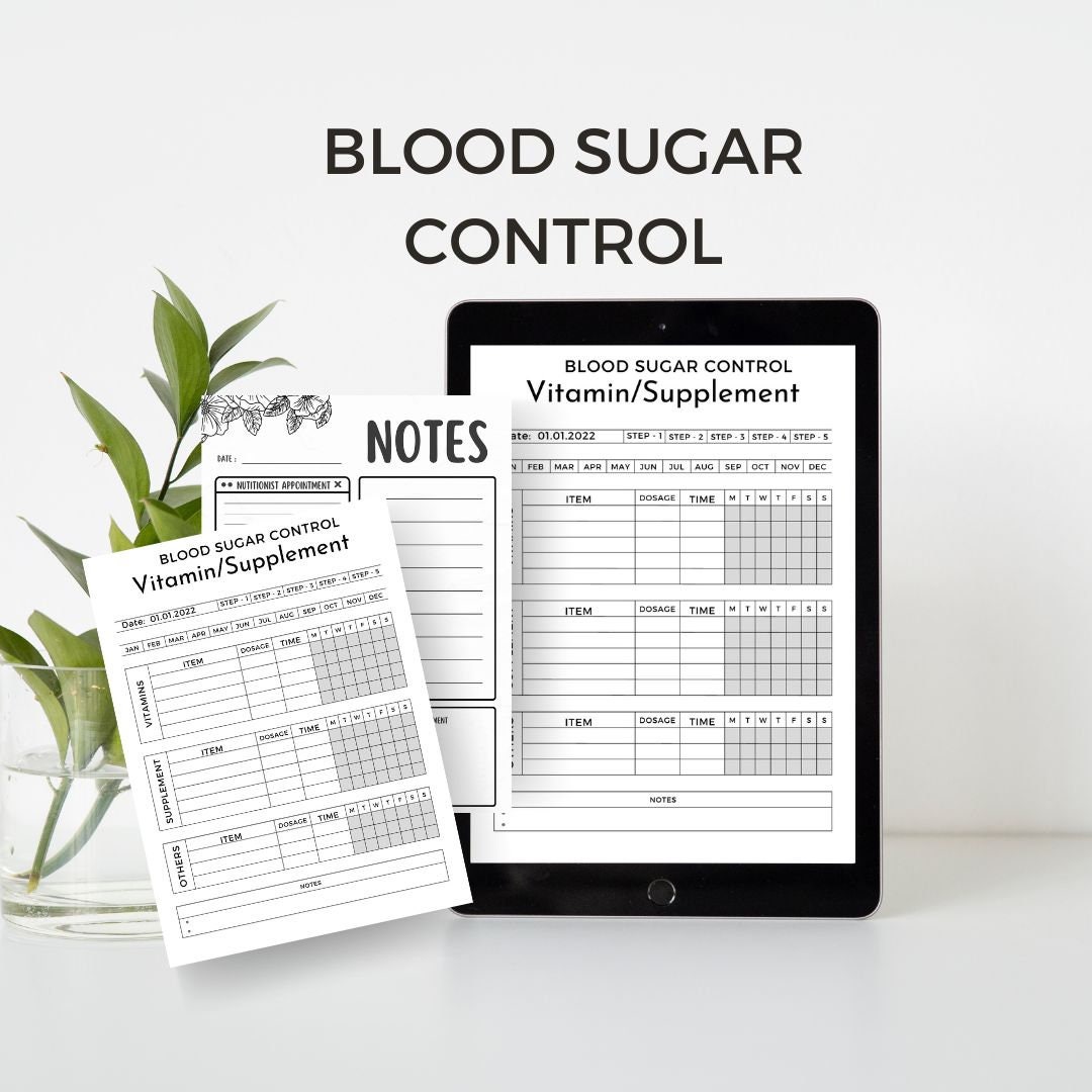 Blood Sugar Log Printable, Blood Sugar Tracker Printable, Blood Glucose ...