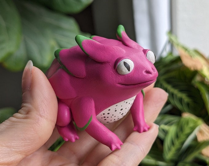 Dragon Fruit Frog - Chubby Desk Pet | Pitaya - Etsy