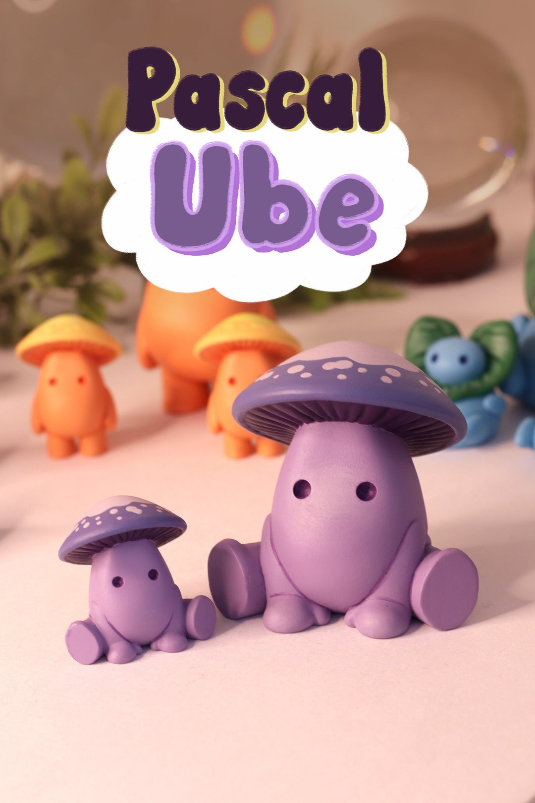 LARGE Size Cute Mushroom Desk Pet Pascal Ube - Etsy