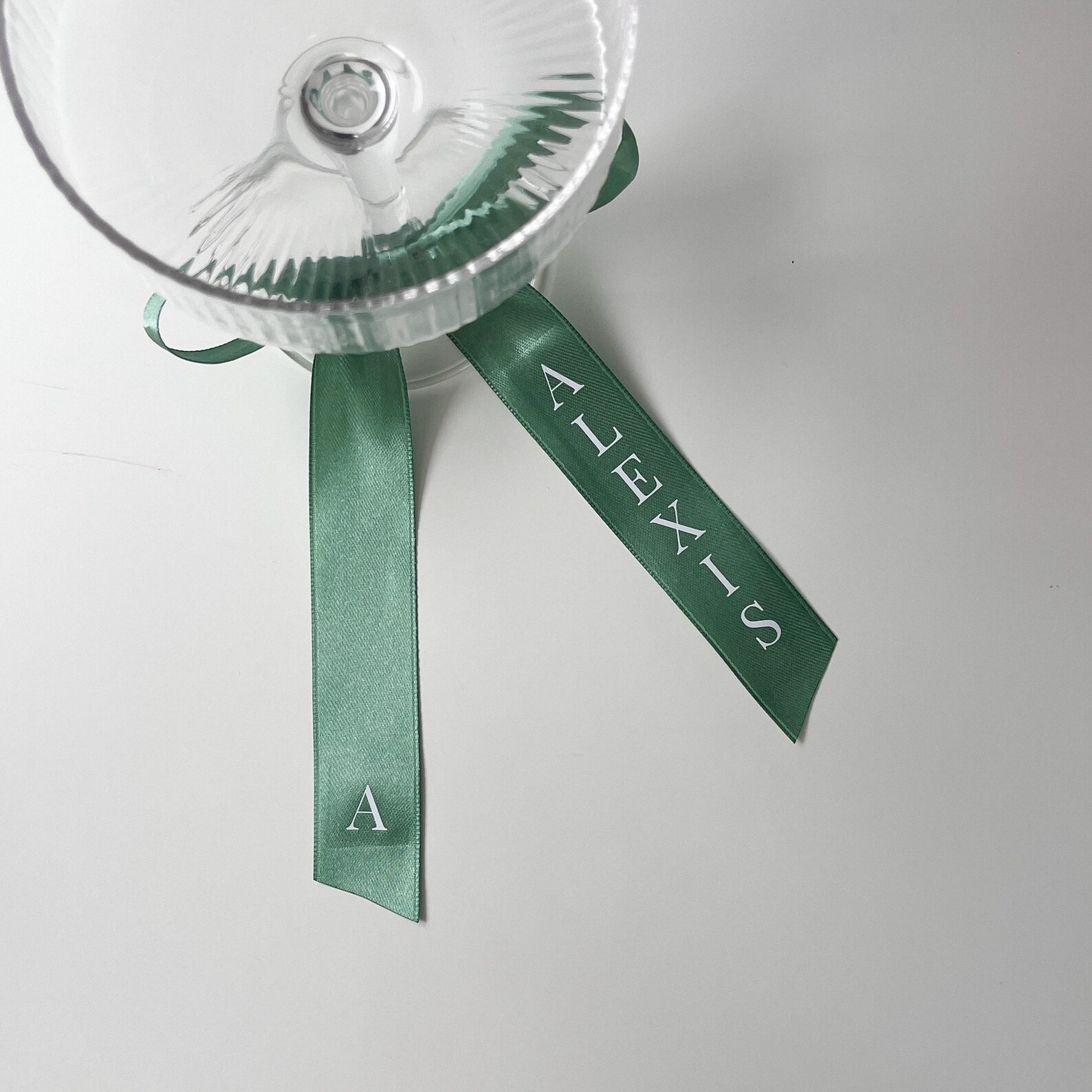 Custom Ribbon With Name and Initial Wedding Name Place Card Seating ...