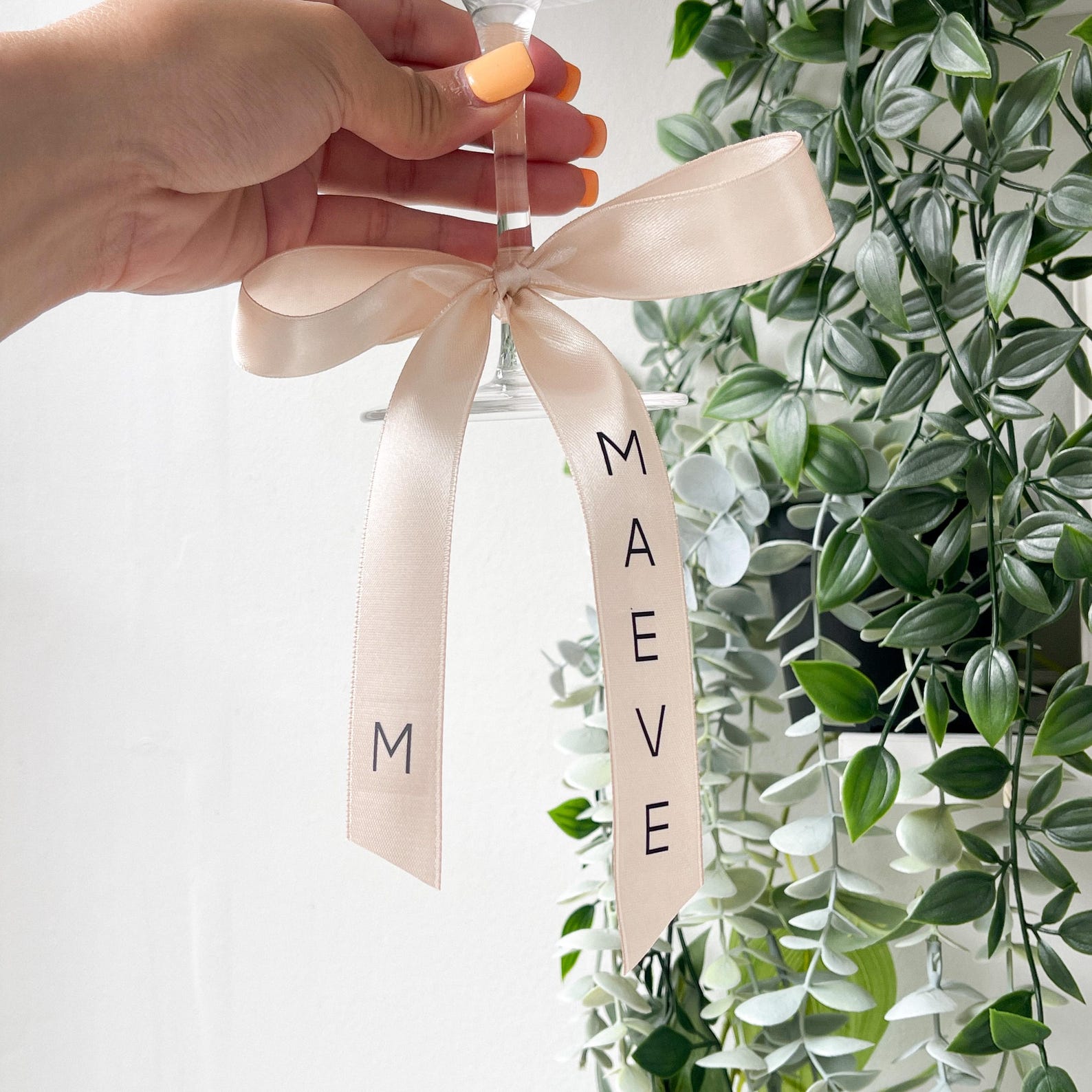 Custom Ribbon With Name and Initial Wedding Name Place Card Seating ...
