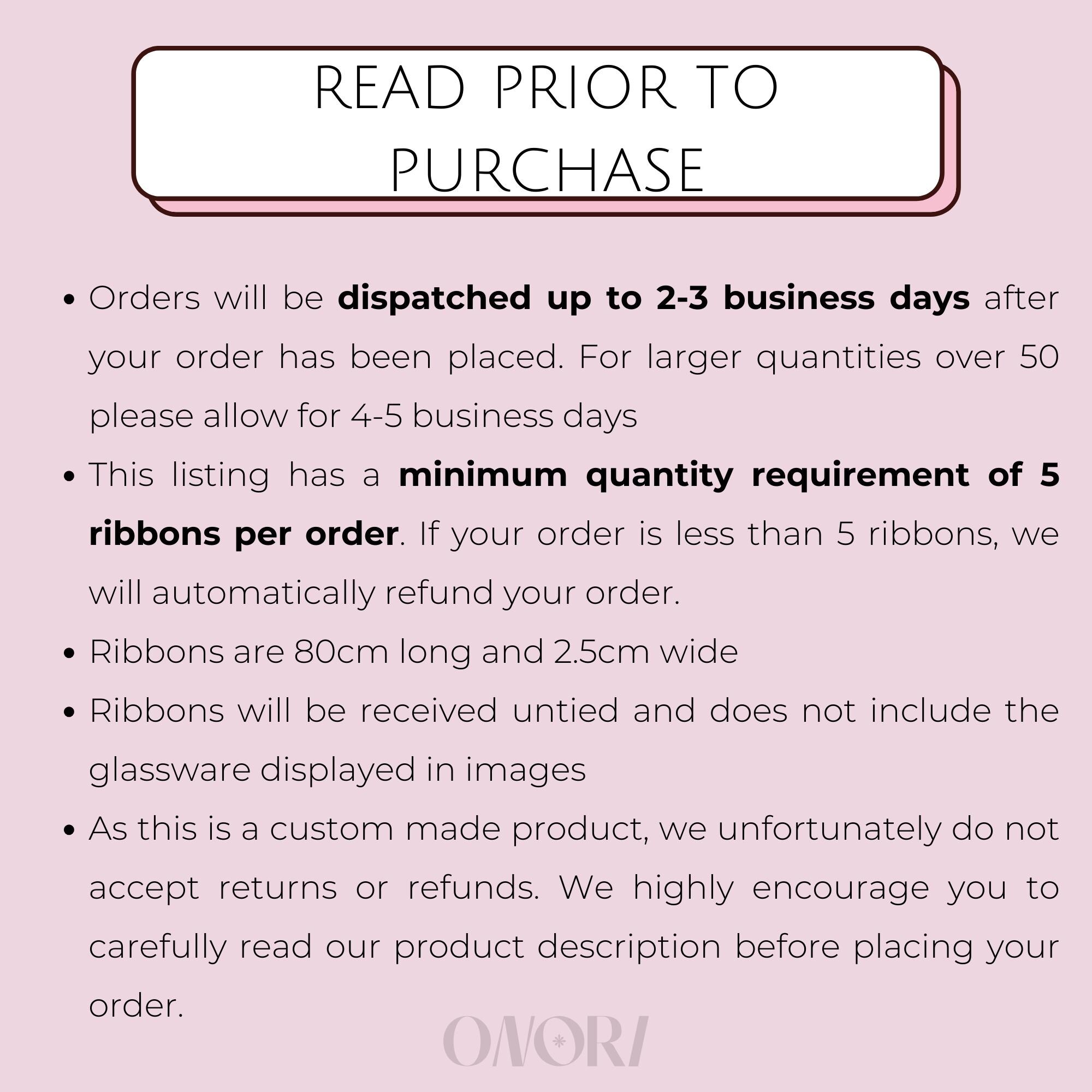 Custom Ribbon With Name and Initial Wedding Name Place Card Seating ...