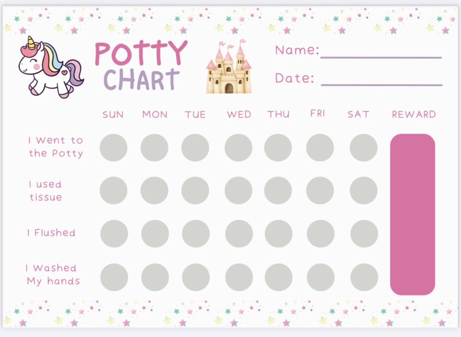 Potty Training Chart – Printable Reward Chart for Toddlers - Etsy