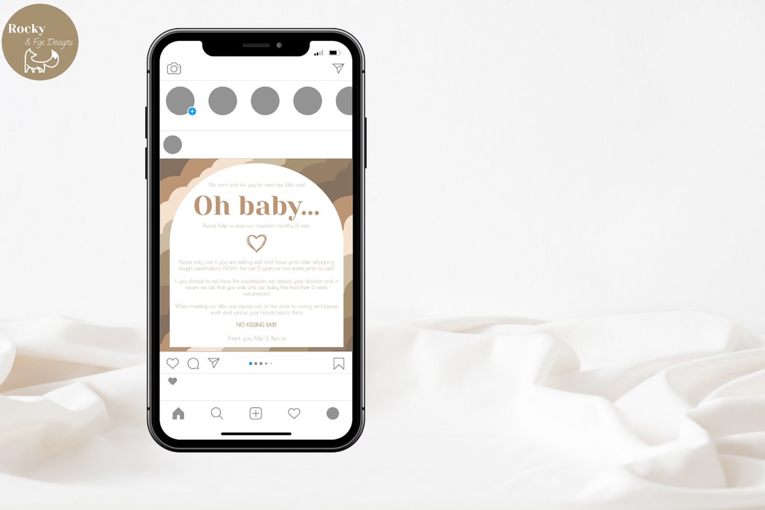 Baby Announcement, No Vax No Visit, Visiting Conditions, Social Media Post Template, Editable ...