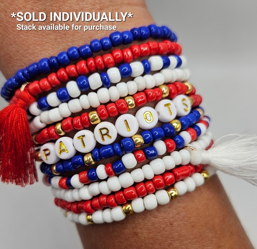 Patriots Beaded Bracelet: NFL Gameday Gear, Friendship Bracelet - Etsy