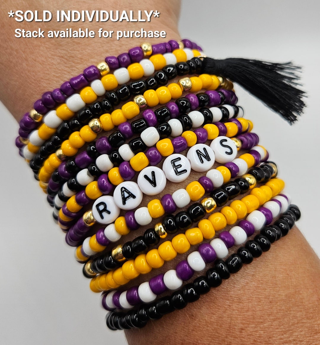 Ravens Beaded Bracelet: NFL Football Gameday Gear - Etsy