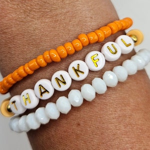 THANKFUL Fall Bracelet THANKSGIVING Friendship Bracelet Fall Bracelets ...