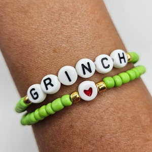 GRINCH Christmas Bracelets CHRISTMAS Bracelet Personalized Gift ...