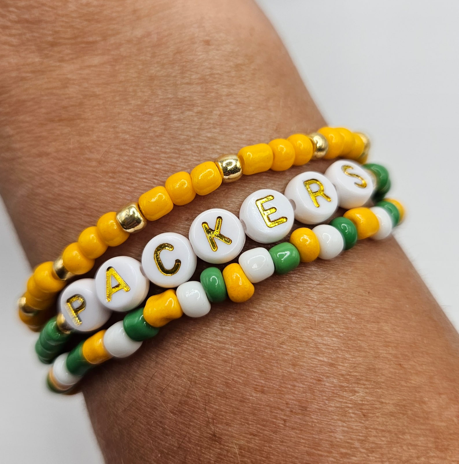 PACKERS Beaded Bracelet: NFL Football Gameday Gear - Etsy