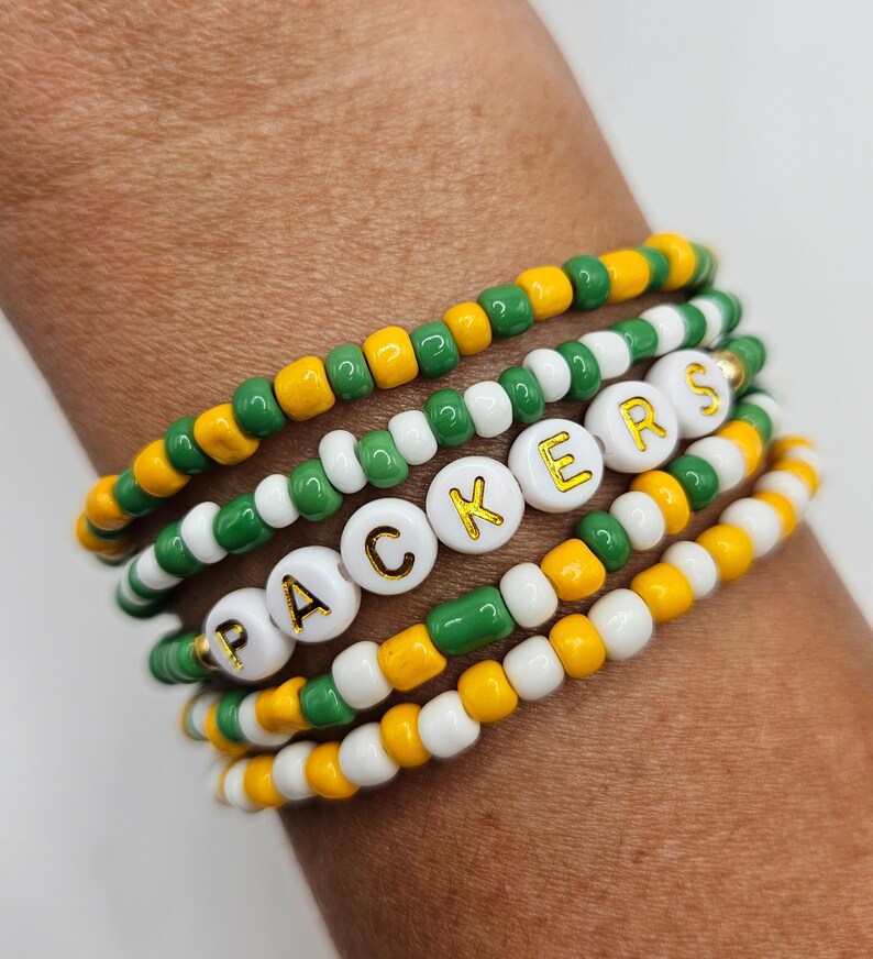 PACKERS Beaded Bracelet: NFL Football Gameday Gear - Etsy