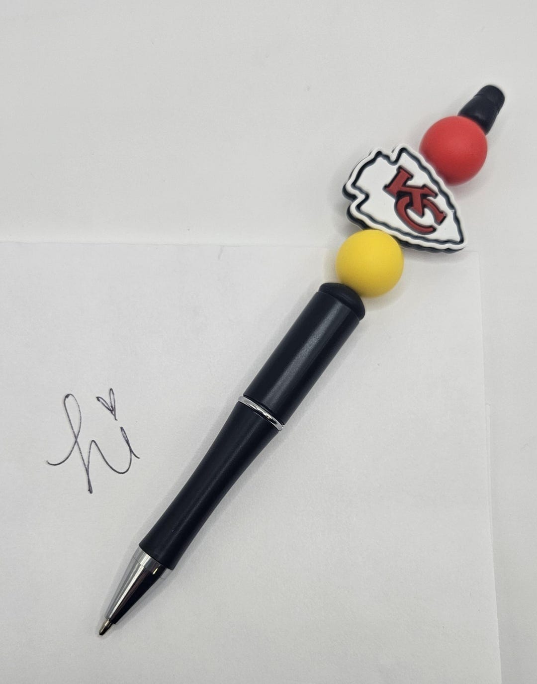 KC Chiefs Beaded Pen, NFL Football Fan Gift - Etsy