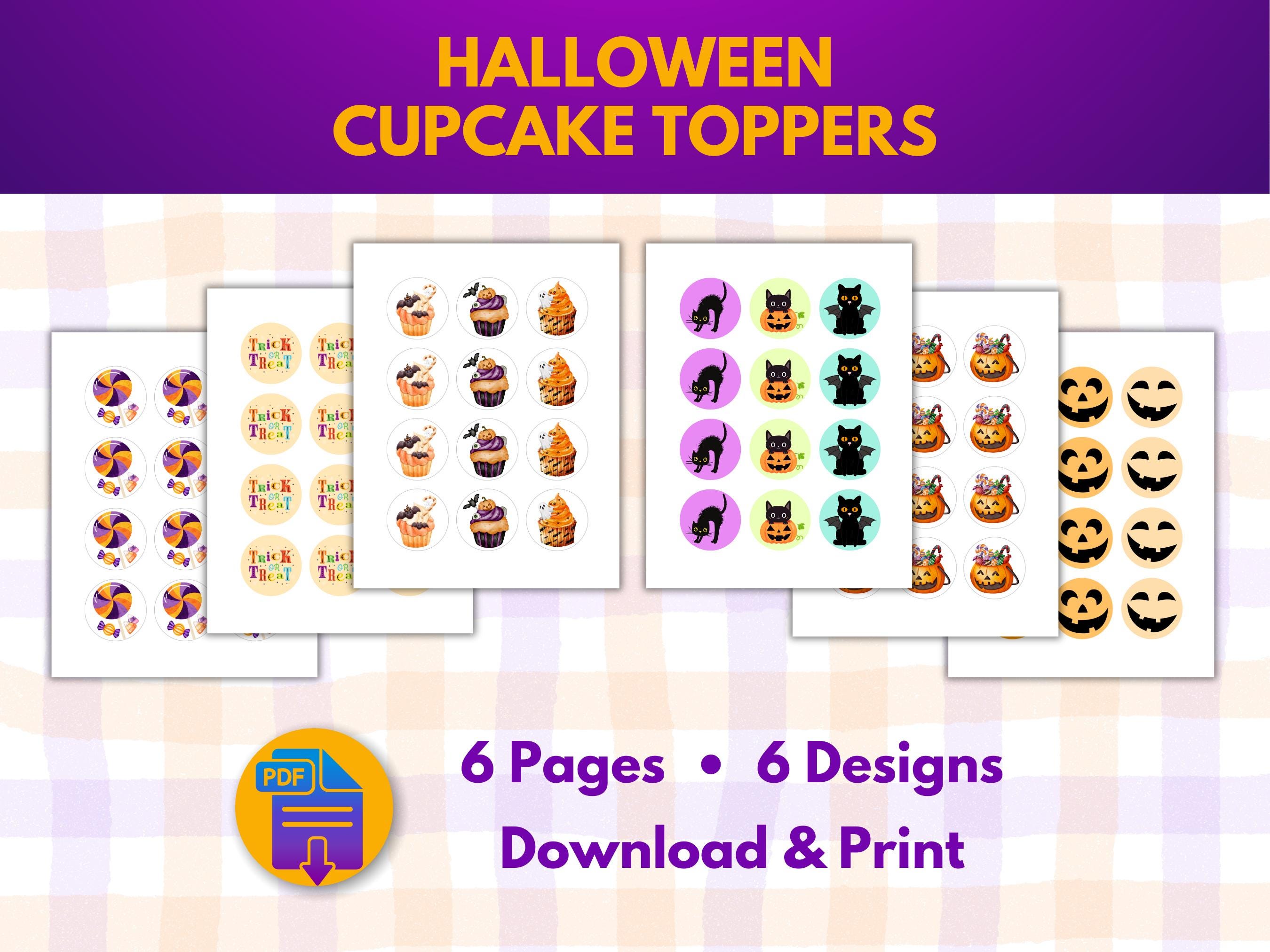 Kid-friendly Halloween Cupcake Toppers, Halloween Party Decor, Cake ...