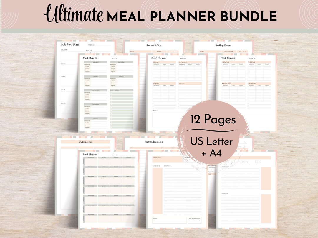 Ultimate Meal Planner Bundle | Meal Prep Planner | Meal Planning PDF ...
