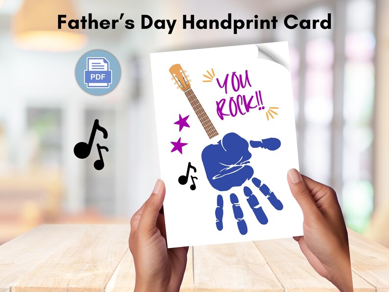 Handprint Father's Day Card Printable Handprint Gift DIY Father's Day ...
