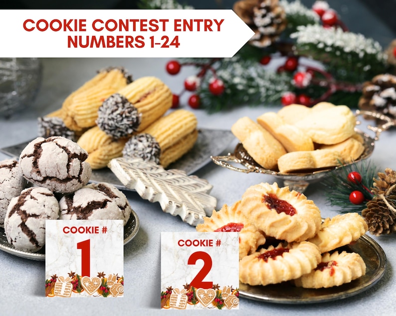 Christmas Cookie Contest Kit, Holiday Cookie Voting Ballot, Cookie ...