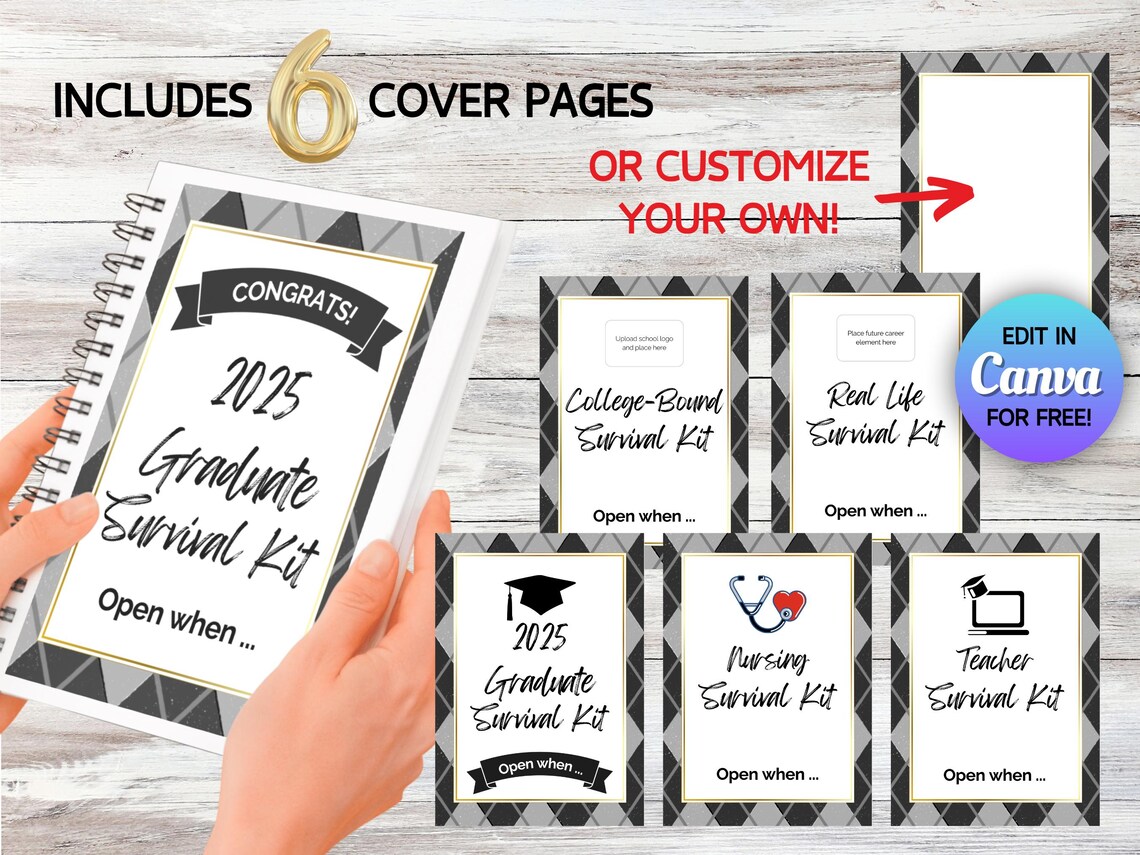 Graduation Gift Card Book Editable Grad Gift Card Holder, Last Minute ...