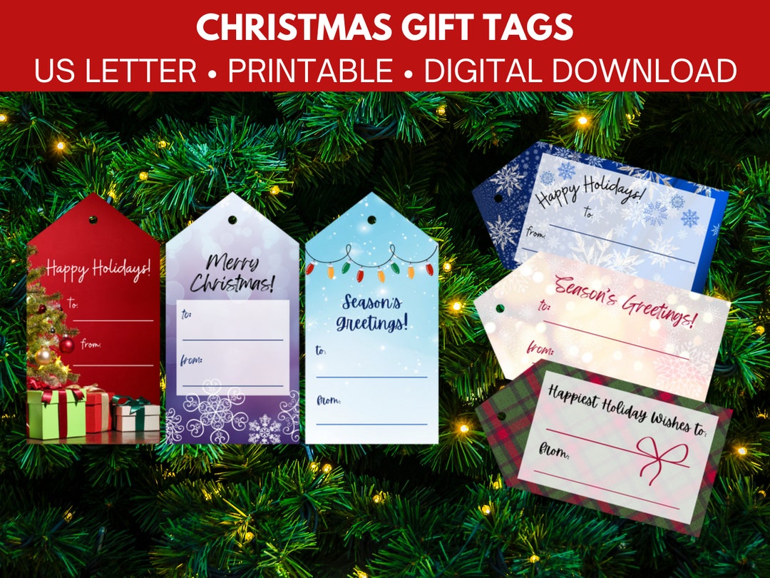 Christmas Gift Tags Printable Holiday Gift Tags Season's Greetings ...