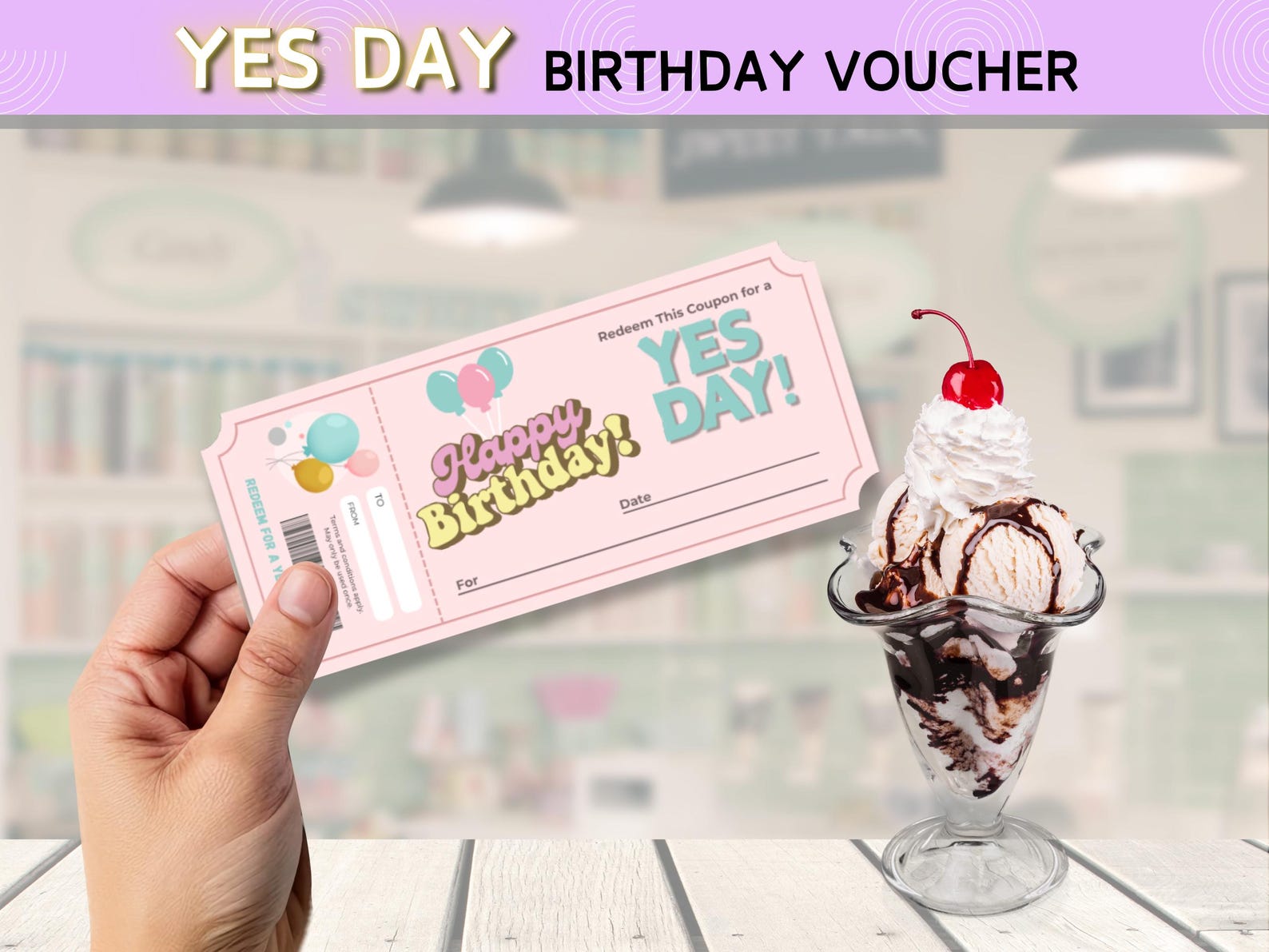Editable Yes Day Printable Voucher, Happy Birthday Yes Day Ticket, Yes ...
