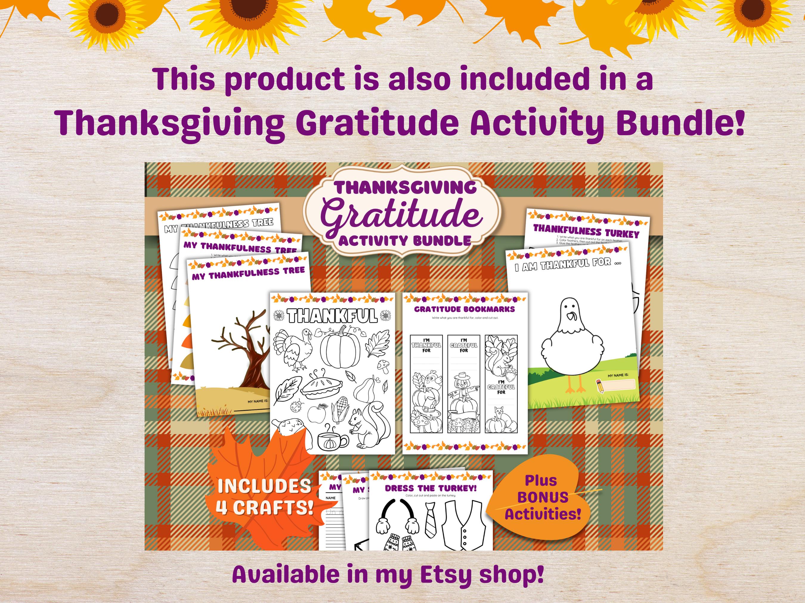 Thankfulness Tree Activity for Kids, DIY Thanksgiving Activity ...