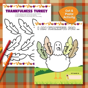 Thankfulness Turkey Printable PDF, Kids Craft for Thanksgiving ...