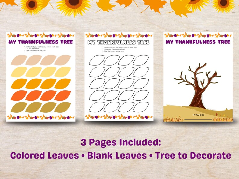 Thankfulness Tree Activity for Kids, DIY Thanksgiving Activity ...