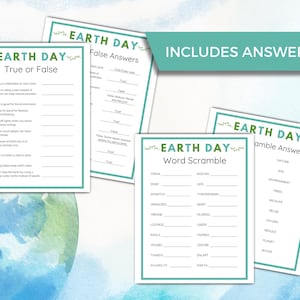 Earth Day Printable Games for Kids Earth Day Activities, Preschool ...