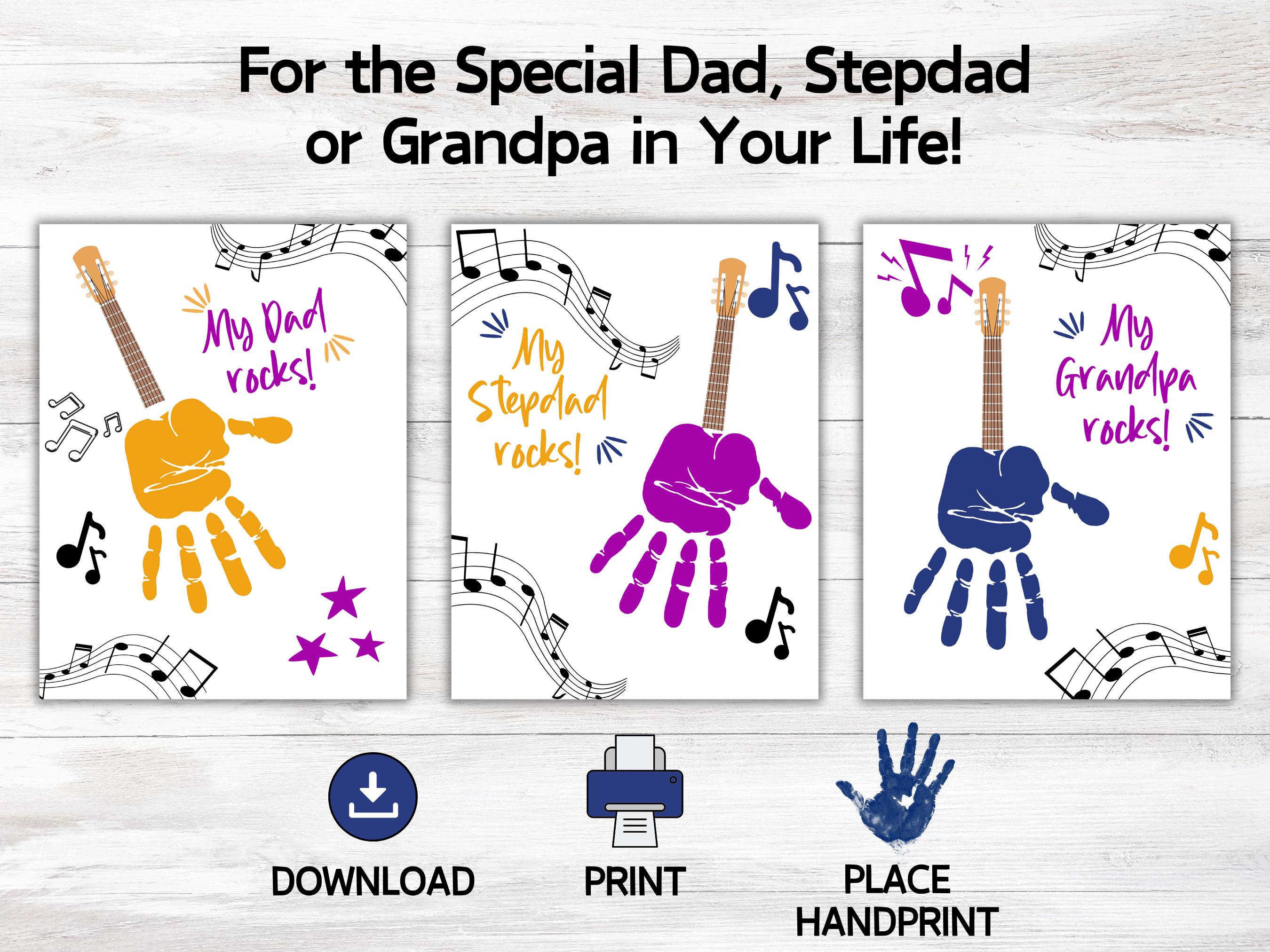 Fathers Day Handprint Art Printable Dad Handprint Gift DIY Fathers Day ...