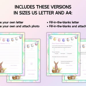 Printable Letter to the Easter Bunny, Editable Easter Bunny Letter ...