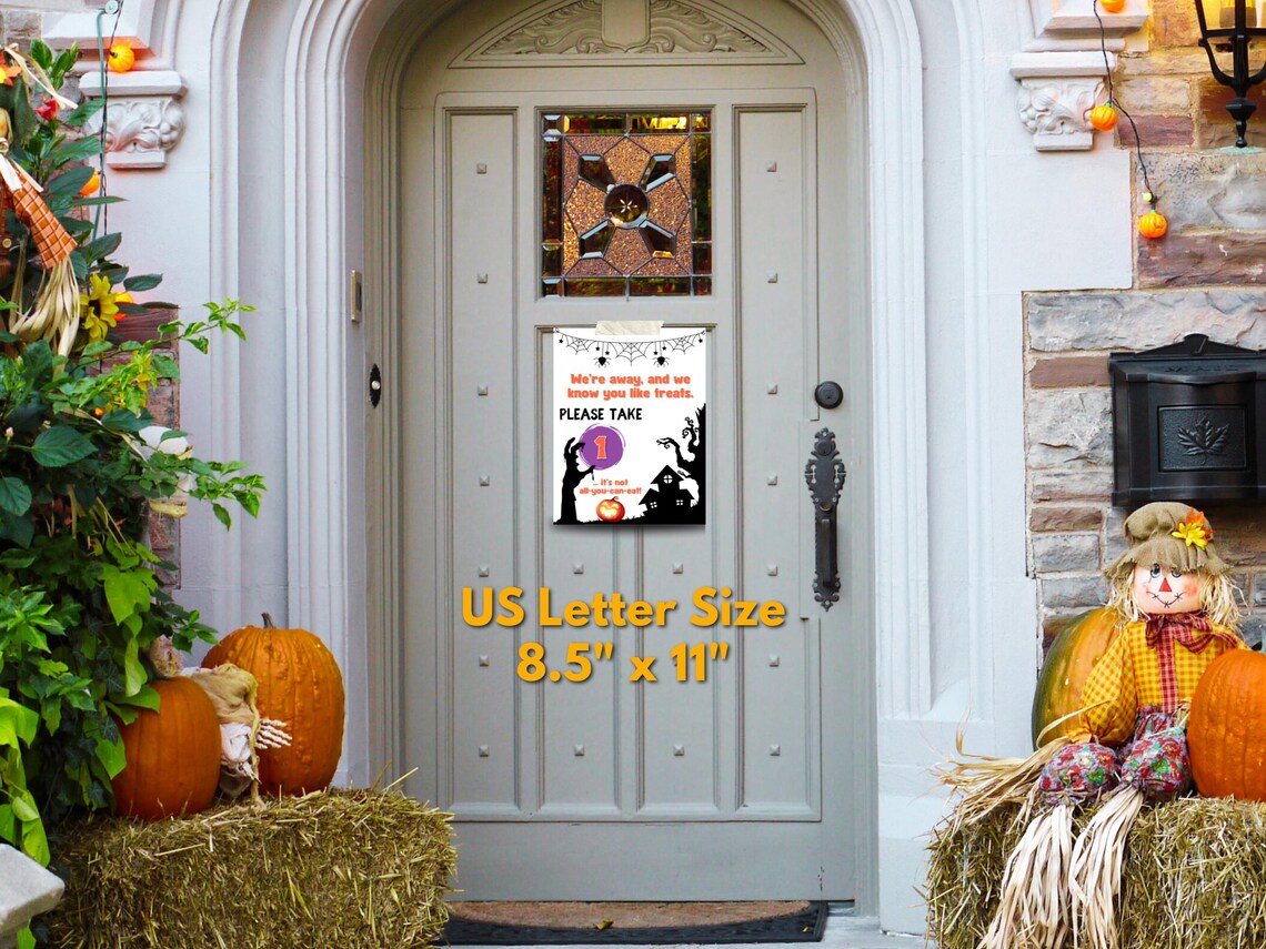 Halloween Take One Candy Sign, Printable Halloween Candy Bowl Sign ...