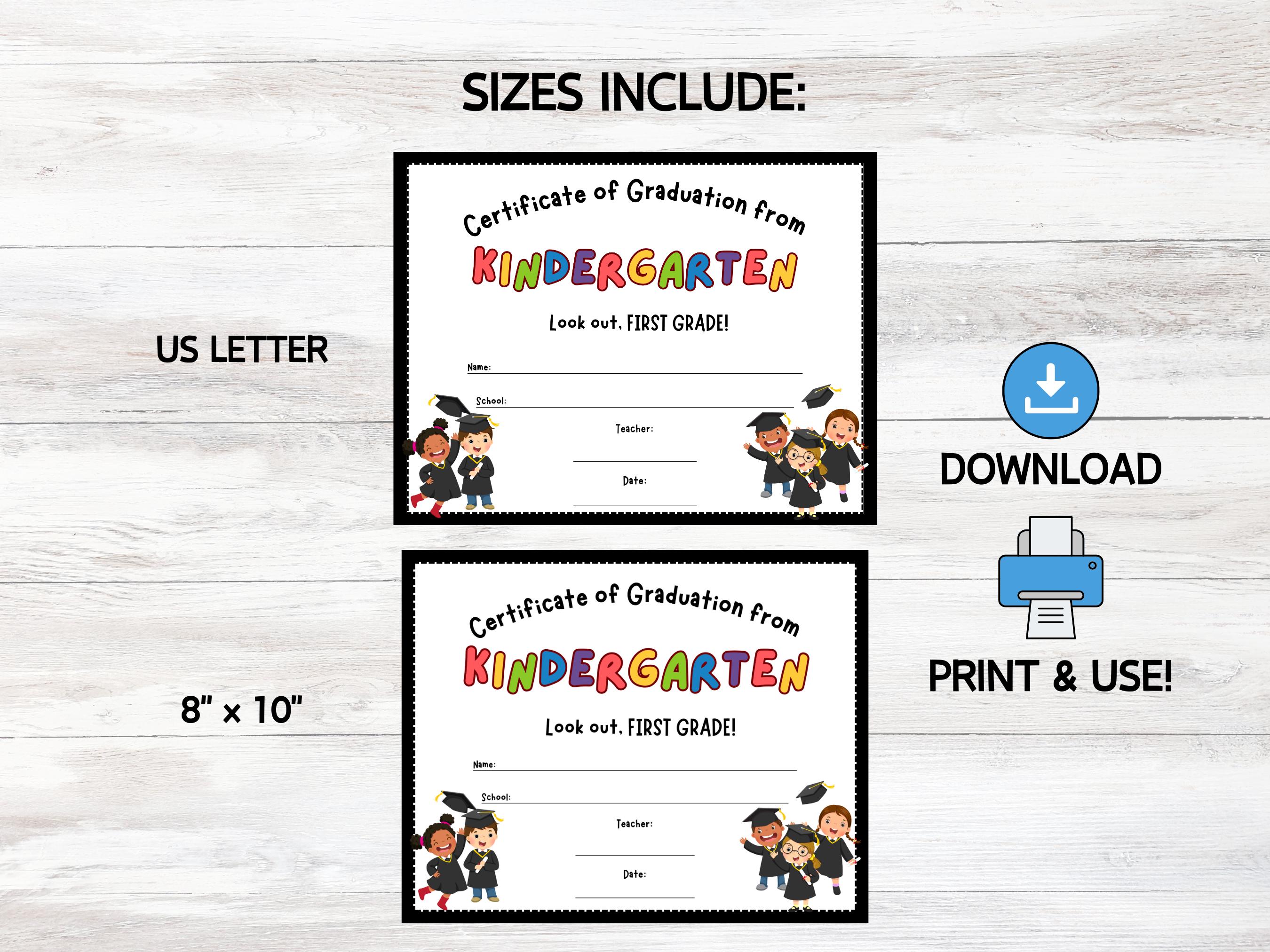 Editable Kindergarten Graduation Certificate, Transitional Kindergarten ...