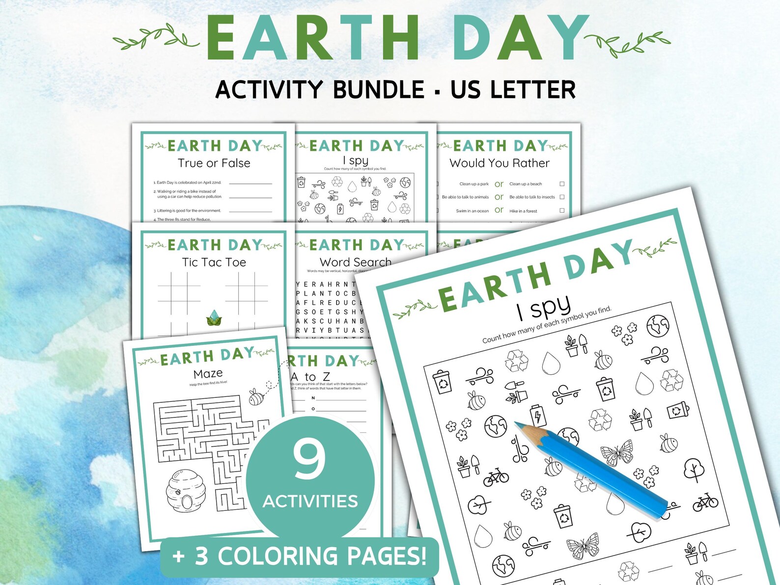 Earth Day Printable Games for Kids Earth Day Activities, Preschool ...