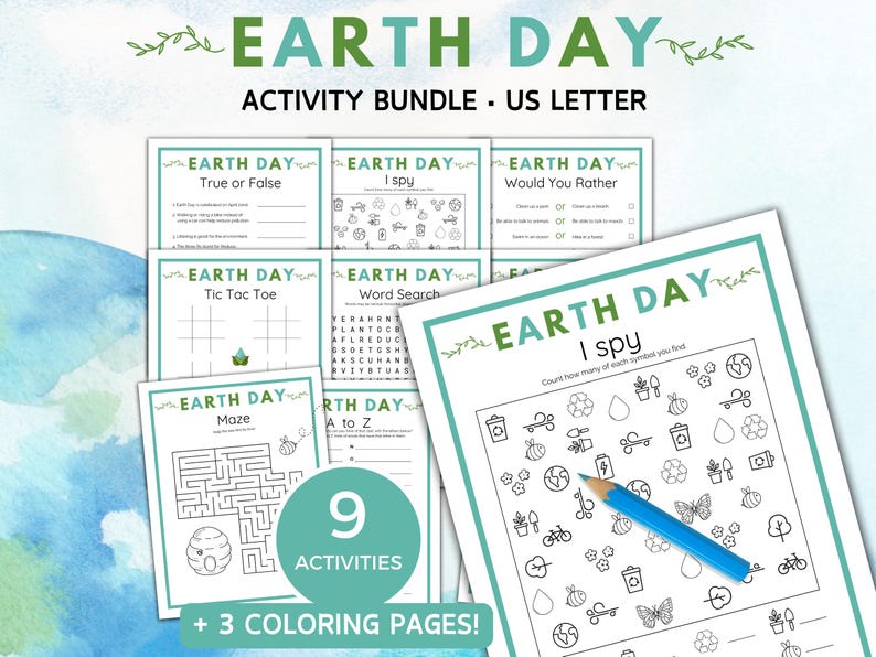 Earth Day Printable Games for Kids Earth Day Activities, Preschool ...