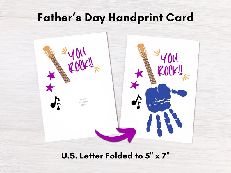 Handprint Father's Day Card Printable Handprint Gift DIY Father's Day ...