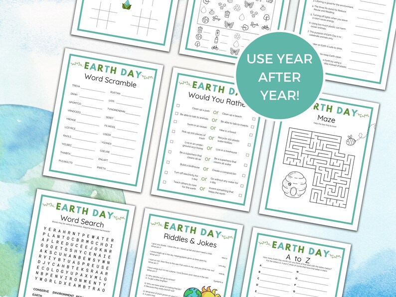 Earth Day Printable Games for Kids Earth Day Activities, Preschool ...