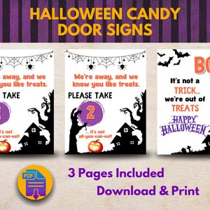 Halloween Take One Candy Sign, Printable Halloween Candy Bowl Sign ...