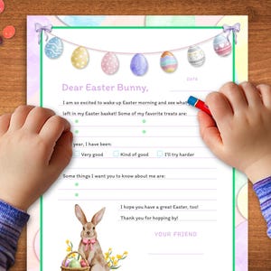 Printable Letter to the Easter Bunny, Editable Easter Bunny Letter ...