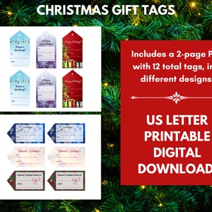 Christmas Gift Tags Printable Holiday Gift Tags Season's Greetings ...