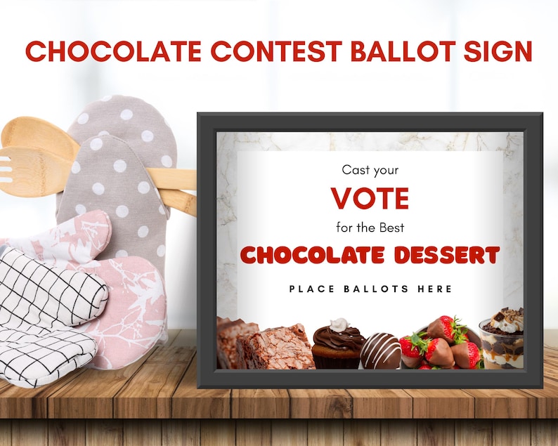 Chocolate Party Best Dessert Contest Kit, Dessert Bake off Competition ...