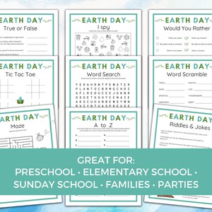 Earth Day Printable Games for Kids Earth Day Activities, Preschool ...