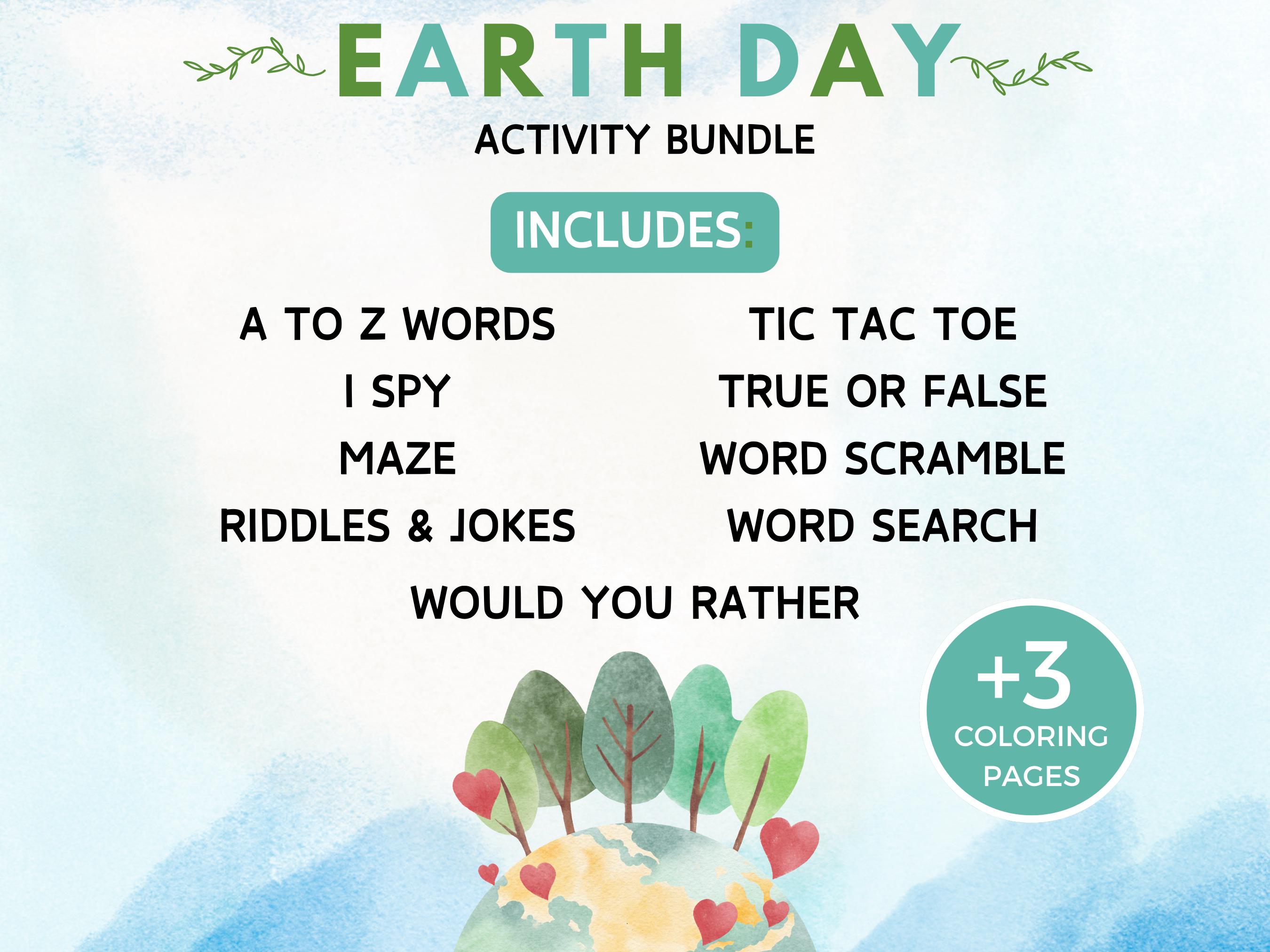 Earth Day Printable Games for Kids Earth Day Activities, Preschool ...