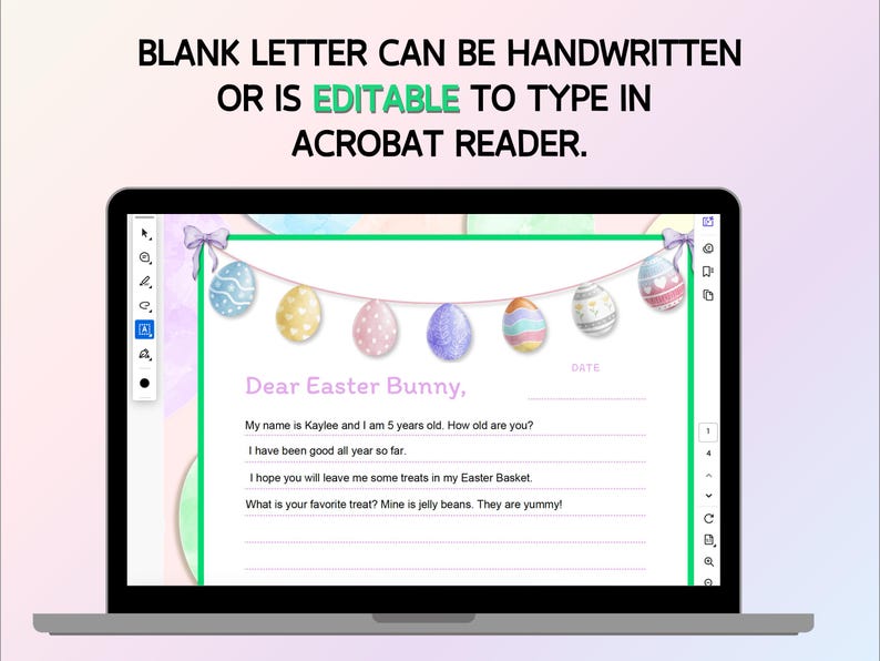 Printable Letter to the Easter Bunny, Editable Easter Bunny Letter ...