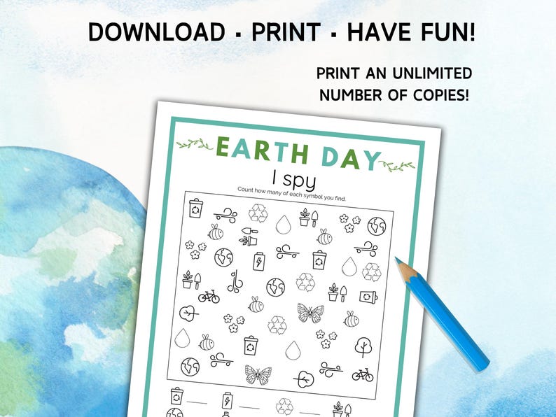 Earth Day Printable Games for Kids Earth Day Activities, Preschool ...