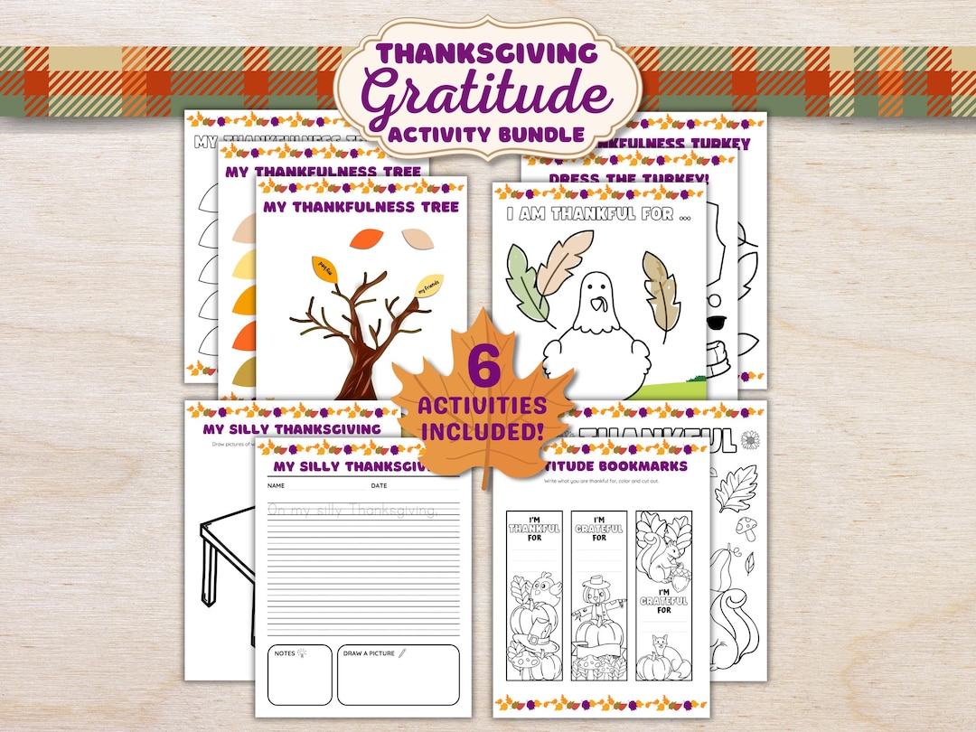 Thanksgiving Gratitude Activity Bundle, Thankfulness Crafts for Kids ...