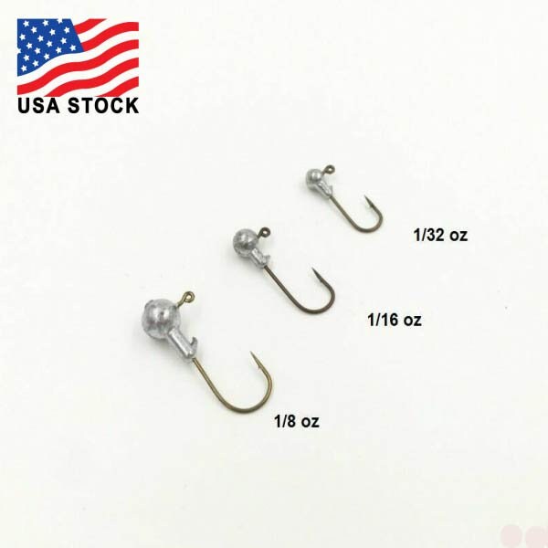 50 Pcs 1/32 1/16 Oz 1/8 Oz Lead Jig Heads Fishing Hooks - Etsy