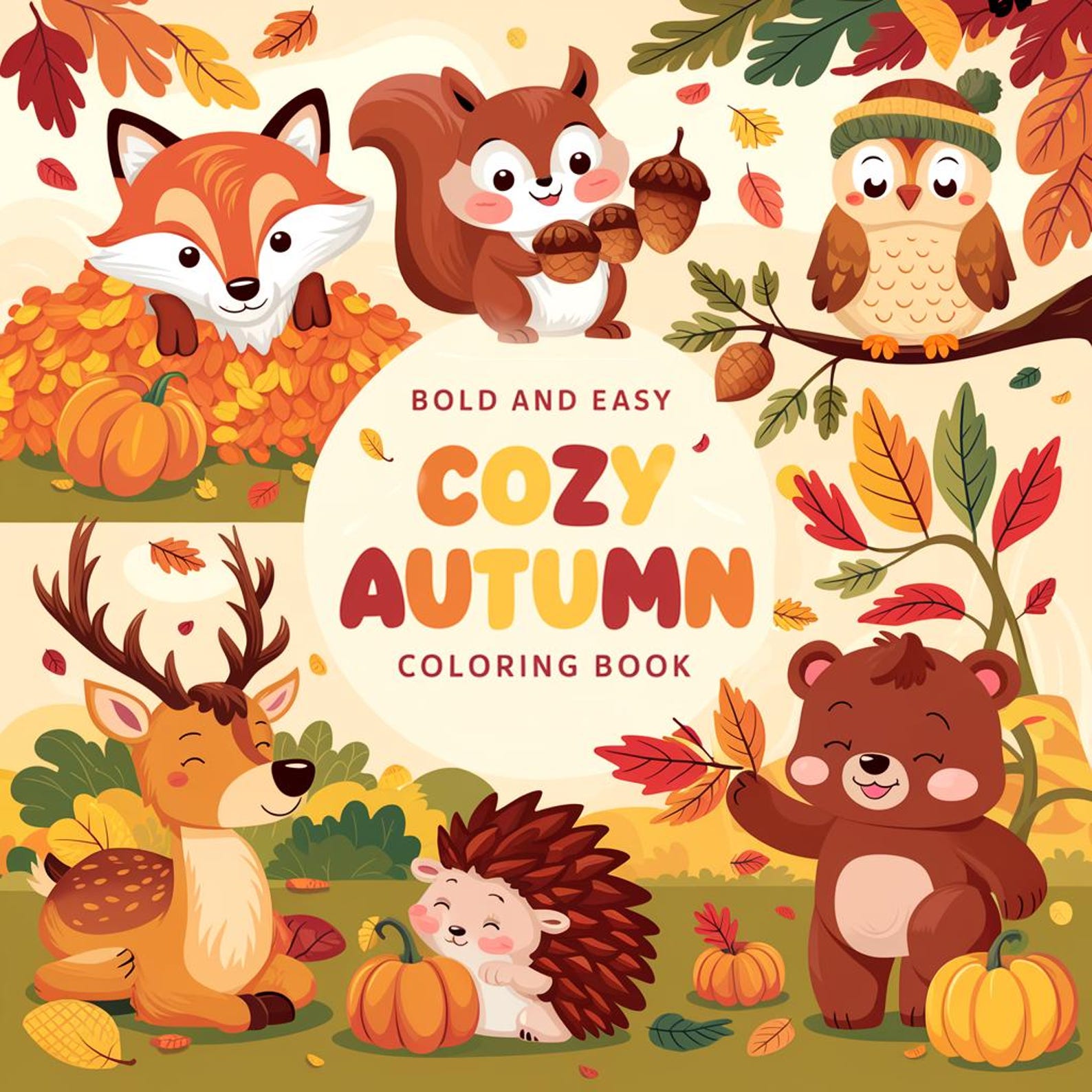 114 Bold Easy and Cozy Autumn Coloring Pages PDF SVG and PNG Files - Etsy