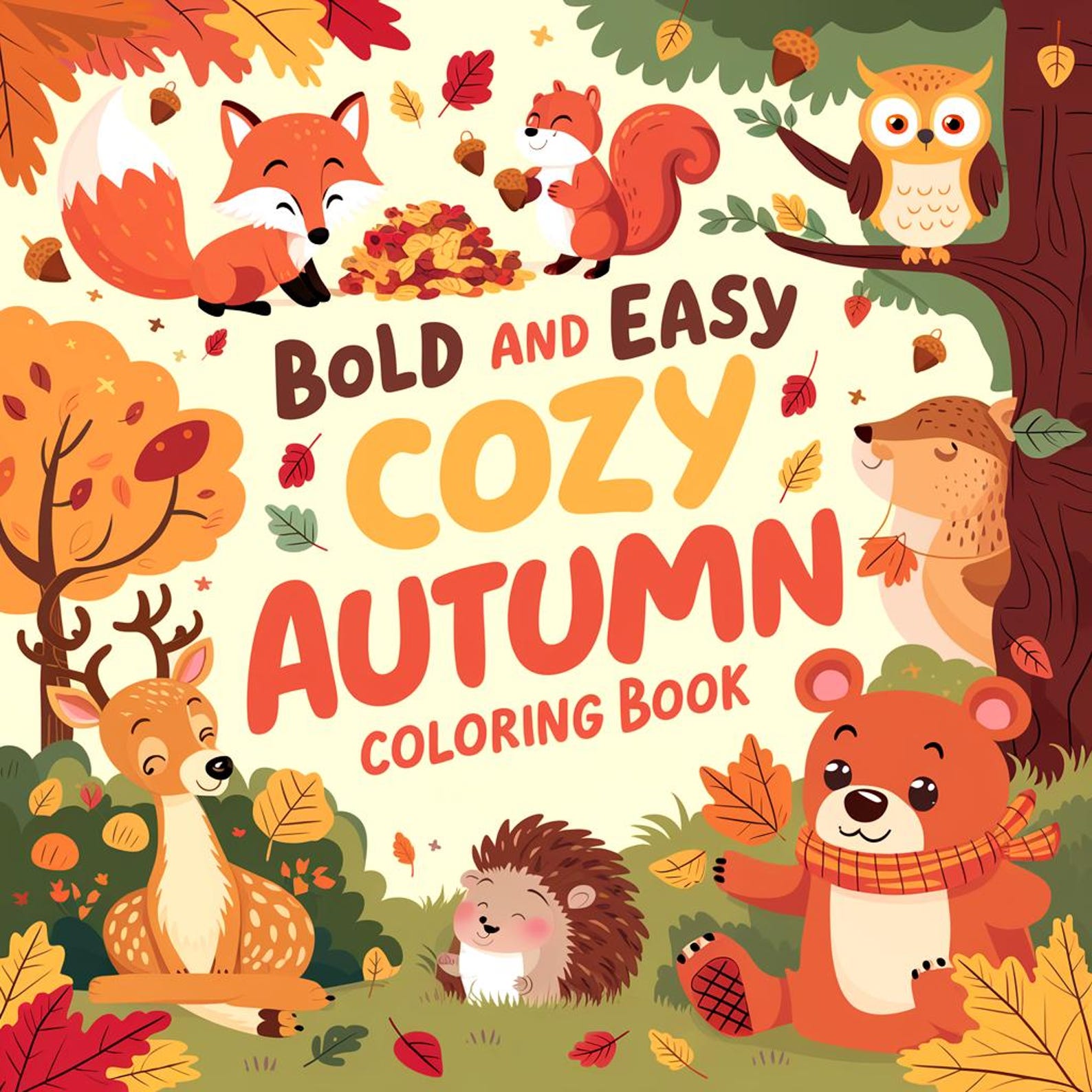 114 Bold Easy and Cozy Autumn Coloring Pages PDF SVG and PNG Files - Etsy