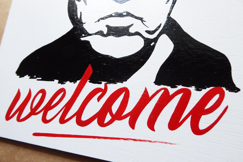 Walken Welcome Hand Painted Wooden Sign christopher Walken/tattoo/shop ...