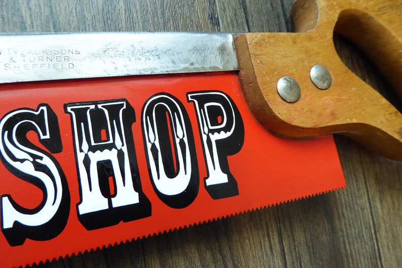 Chop Shop - Hand Painted Saw Sign (red/circus Font) - Etsy