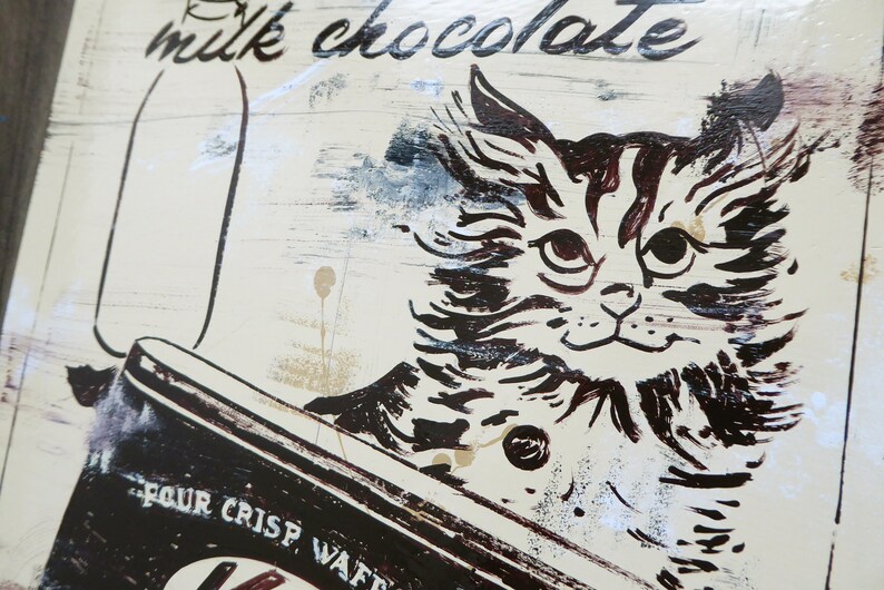 Vintage-inspired 'kit Kat' Chocolate Bar Advertising Sign - Hand ...